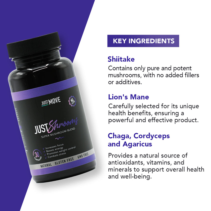 Just Shrooms - Super Mushroom Blend – Just Move Supplements